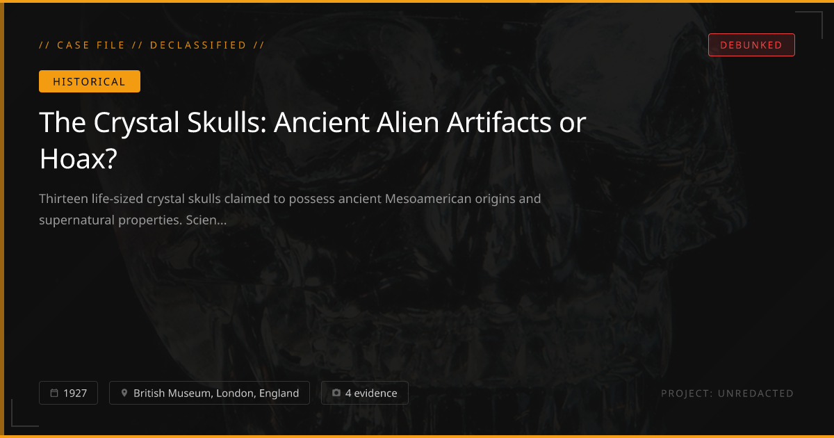 The Crystal Skulls: Ancient Alien Artifacts or Hoax? | Project Unredacted
